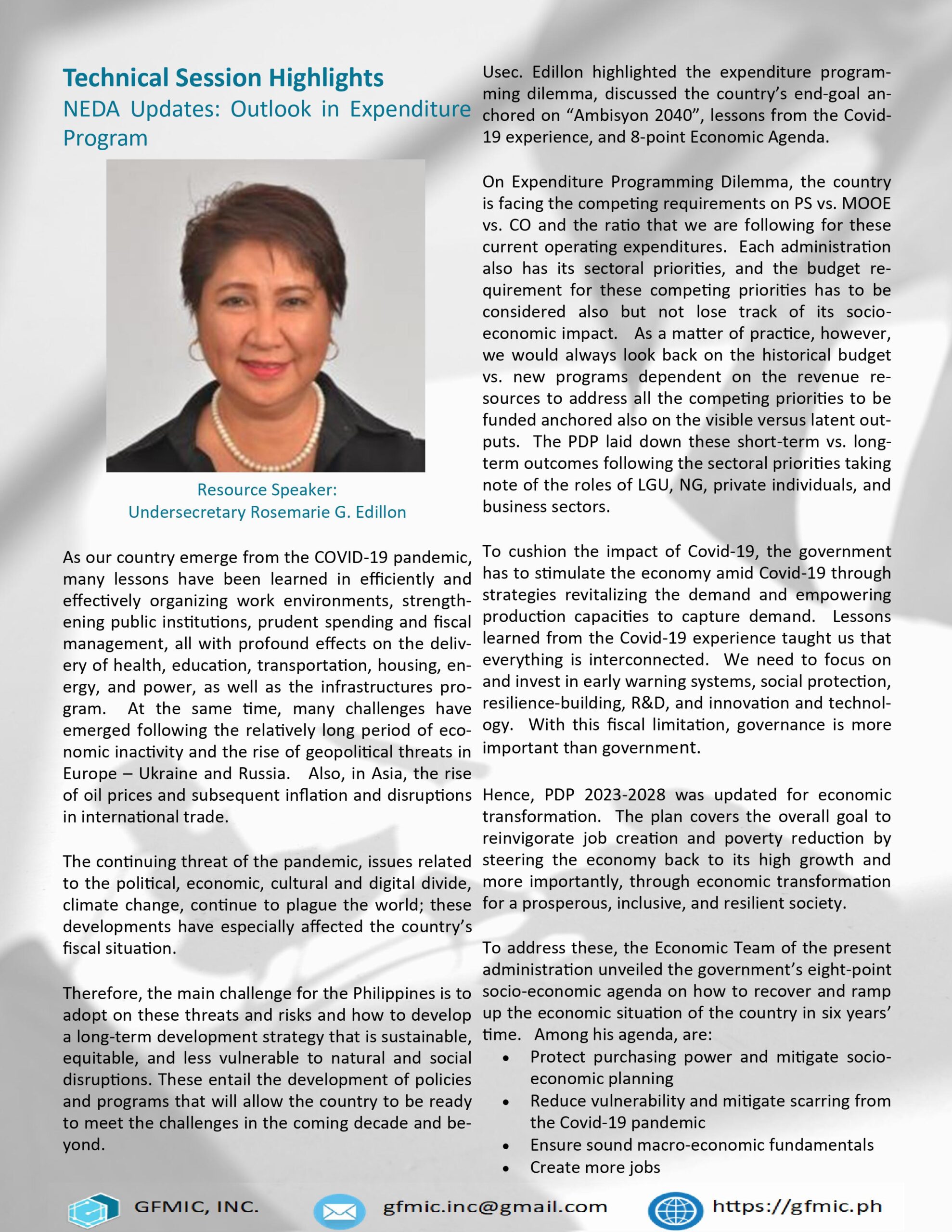Post Conference Newsletter - GFMIC, Inc.
